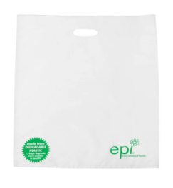 EPI 100% Frosted Degradable Bags - Die Cut Handle